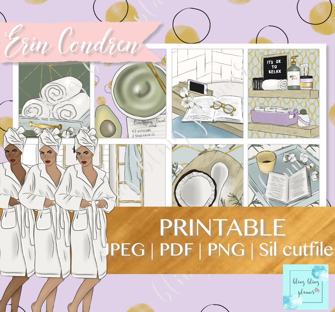 ME TIME Printable Planner Sticker, RELAX Printable Planner Kit, Planner ...