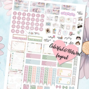 SPRING PRINTABLE PLANNER Stickers, Spring Girl Planner Kit, April ...