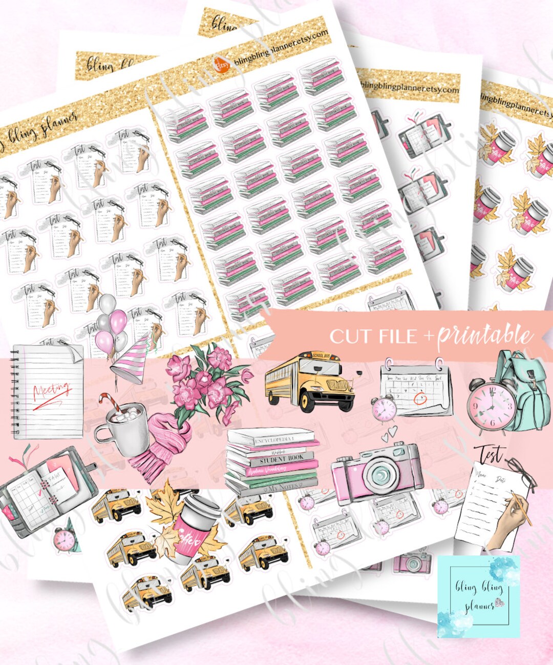 BACK TO SCHOOL Planner Sticker, Printable Back to School Sticker ...