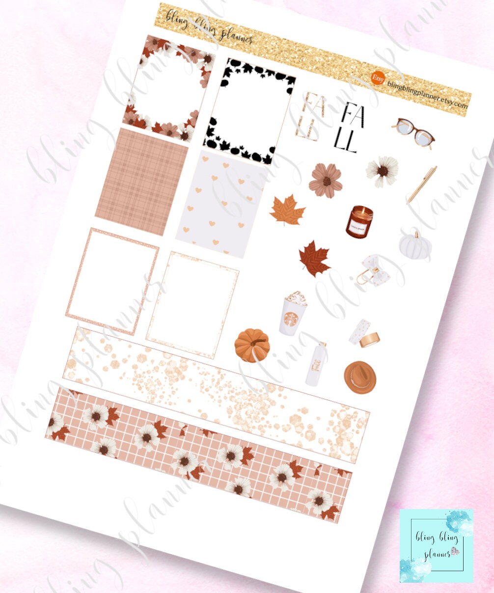 FALL BASIC PRINTABLE Stickers Printable Full Stickers | Etsy
