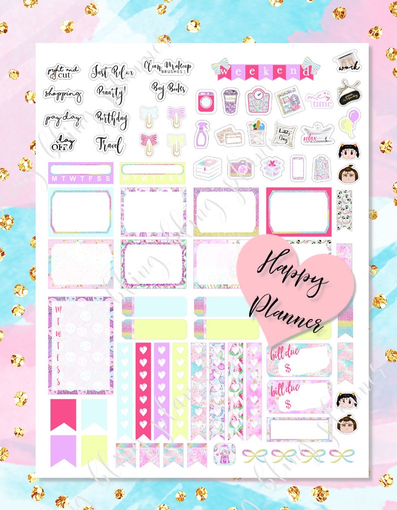 Happy Planner PRINTABLE PLANNER Stickers Candy Printable - Etsy