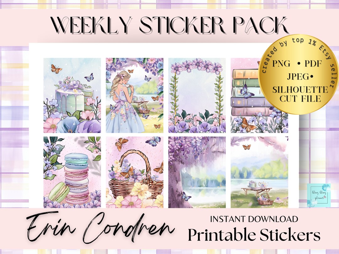 SPRING PRINTABLE Planner Sticker for Erin Condren Weekly Sticker Kit ...