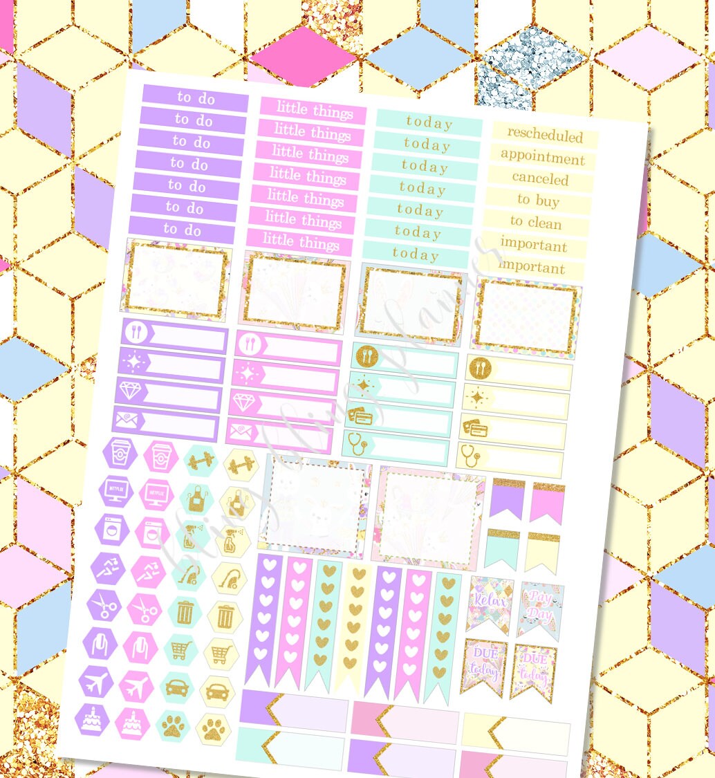 EASTER PLANNER STICKERS, Printable Planner Stickers, Spring Planner ...