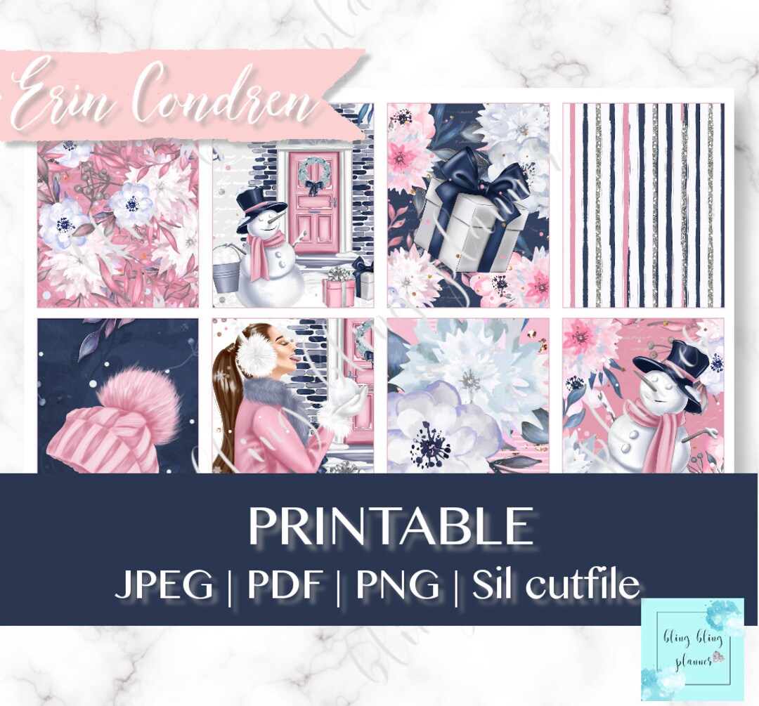 WINTER PRINTABLE PLANNER Stickers, Winter Snow Printable Kit, Let It ...