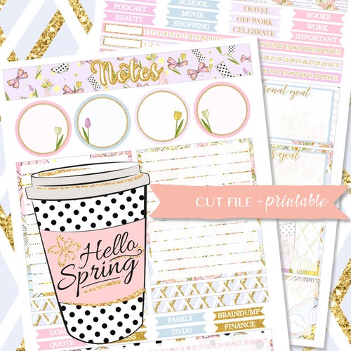 PRINTABLE NOTE PAGE Sticker Easter Note Page April Monthly | Etsy