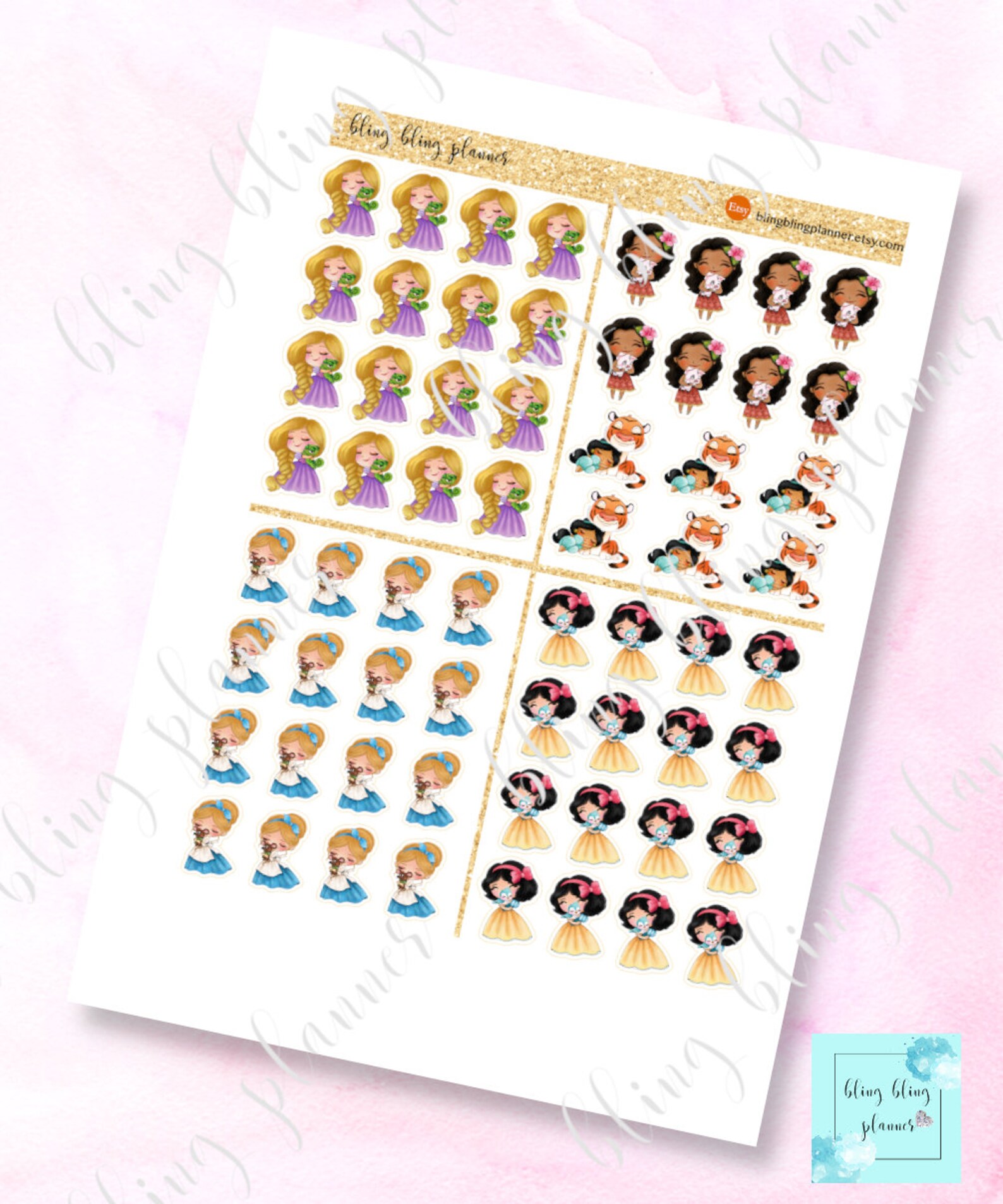 PRINTABLE Cute PRINCESS STICKERS Printable Snow White | Etsy