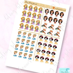 PRINTABLE Cute PRINCESS STICKERS, Printable Snow White Stickers ...
