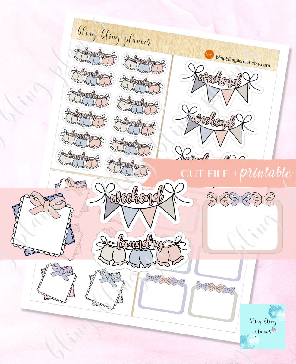 CUTE DAILY PLANNER Stickers Printable Functional Stickers - Etsy