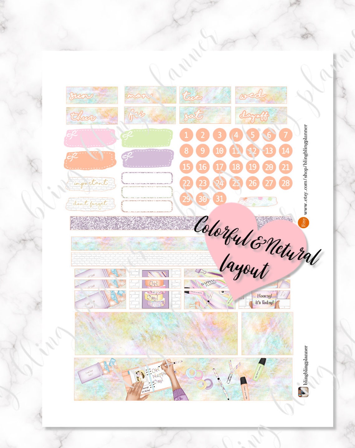 GIRL BOSS STICKER, Digital Planner Stickers, Planner Girl Sticker Kit ...