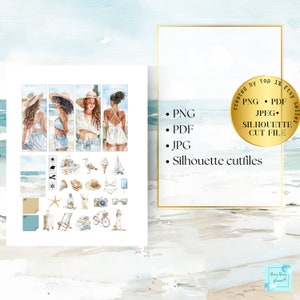 PRINTABLE PLANNER STICKERS, Beach Printable Planner Stickers, Summer ...