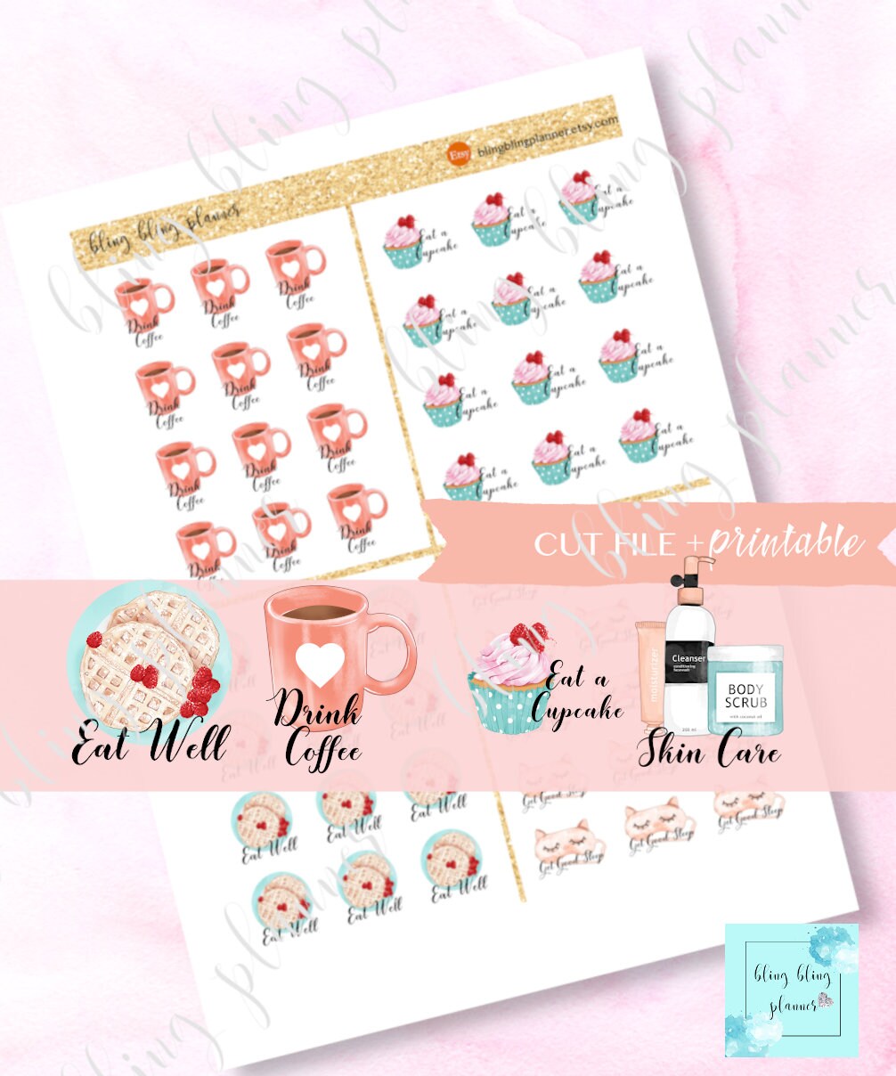 DAILY PRINTABLE PLANNER Stickers Printable Fitness Stickers - Etsy