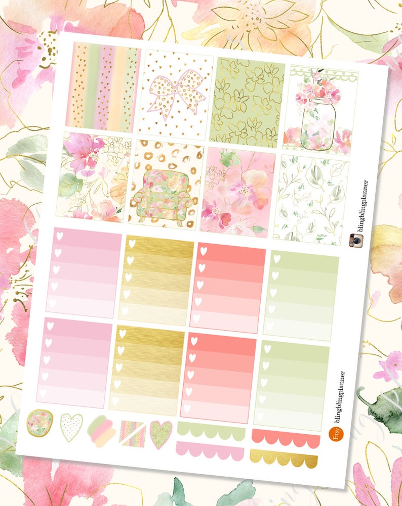 FLORAL PLANNER STICKERS printable floral planner stickers | Etsy