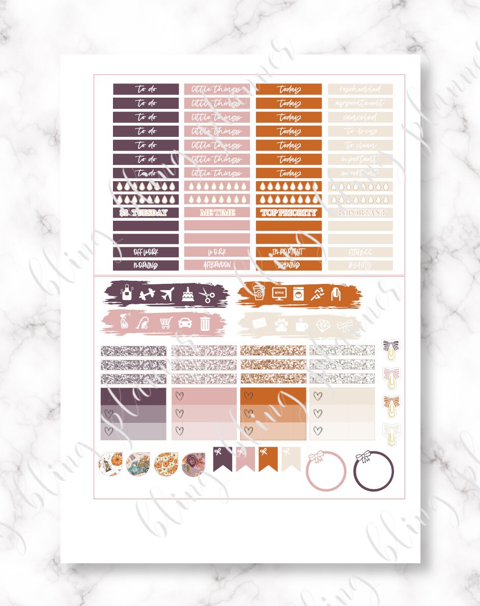 FALL Printable Erin Condren Sticker Cute Fall Printable - Etsy