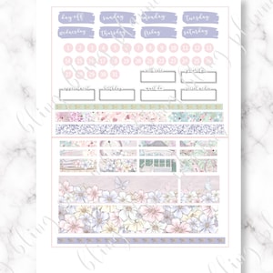 SPRING PRINTABLE PLANNER Stickers, Spring Girl Planner Kit, Garden ...