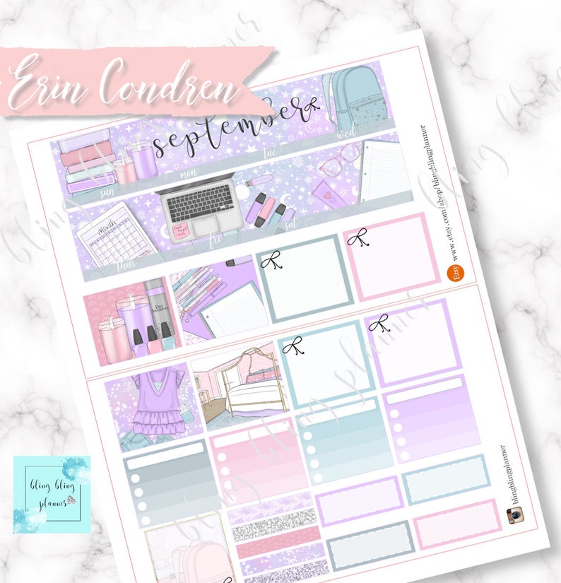 SEPTEMBER MONTHLY VIEW Back to School Printable Stickers - Etsy