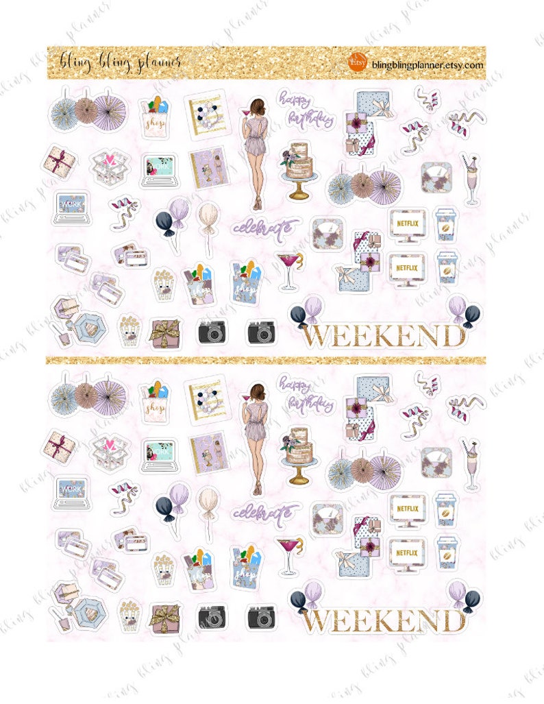 BIRTHDAY PLANNER STICKERS Celebration Stickers Printable - Etsy