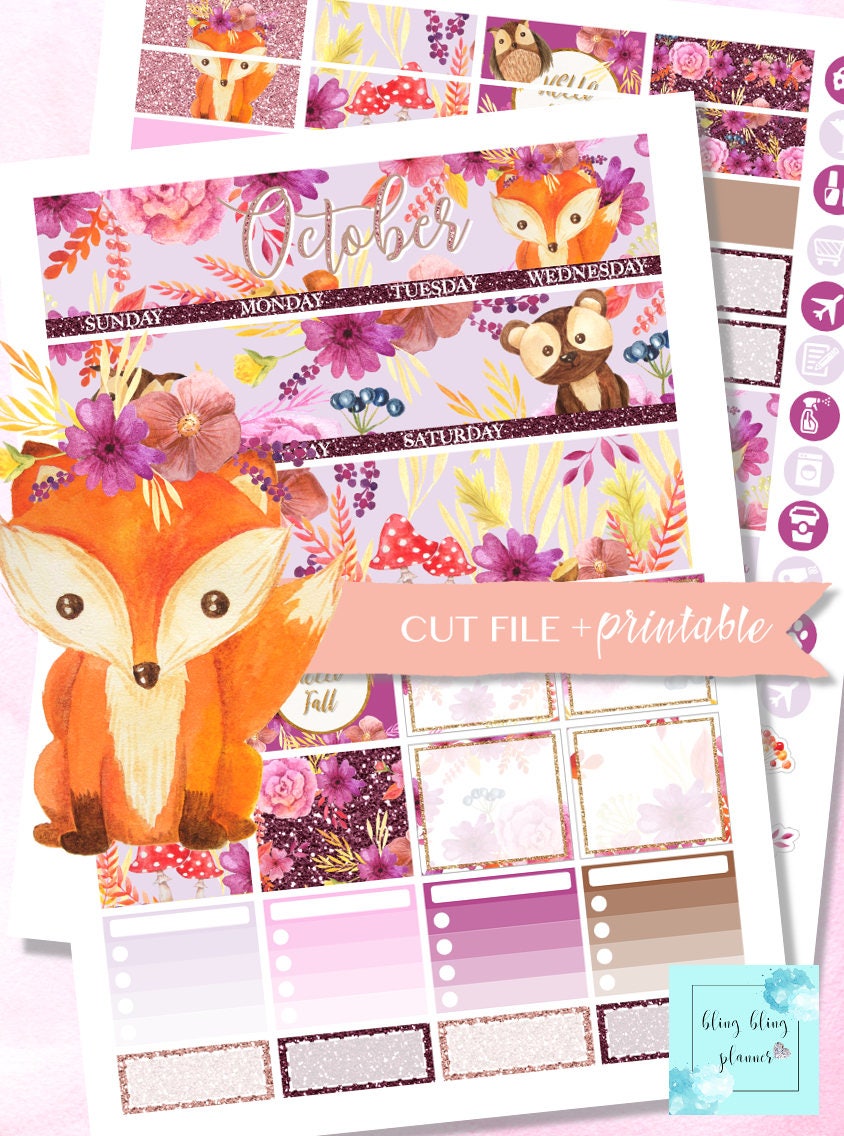 OCTOBER MONTHLY KIT Printable Monthly Planner Kit Fall | Etsy