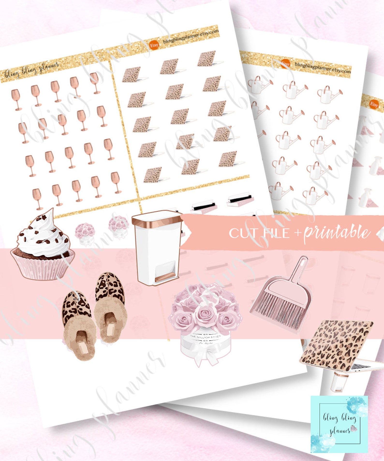 DAILY PRINTABLE PLANNER Stickers Printable Work Stickers - Etsy
