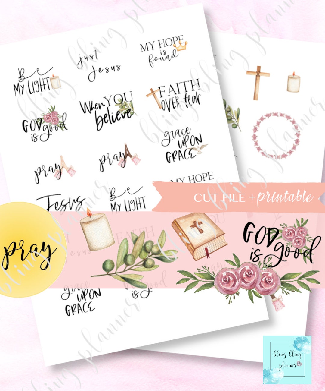 FAITH PRINTABLE PLANNER Stickers, Printable Faith Quote Stickers ...