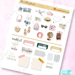TRAVEL PLANNER STICKERS, Road Trip Planner Deco, Travel Printable Deco ...