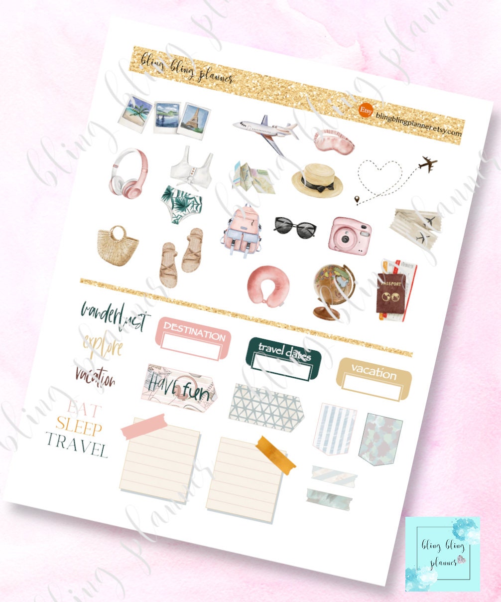 TRAVEL PLANNER STICKERS Road Trip Planner Deco Travel - Etsy Hong Kong