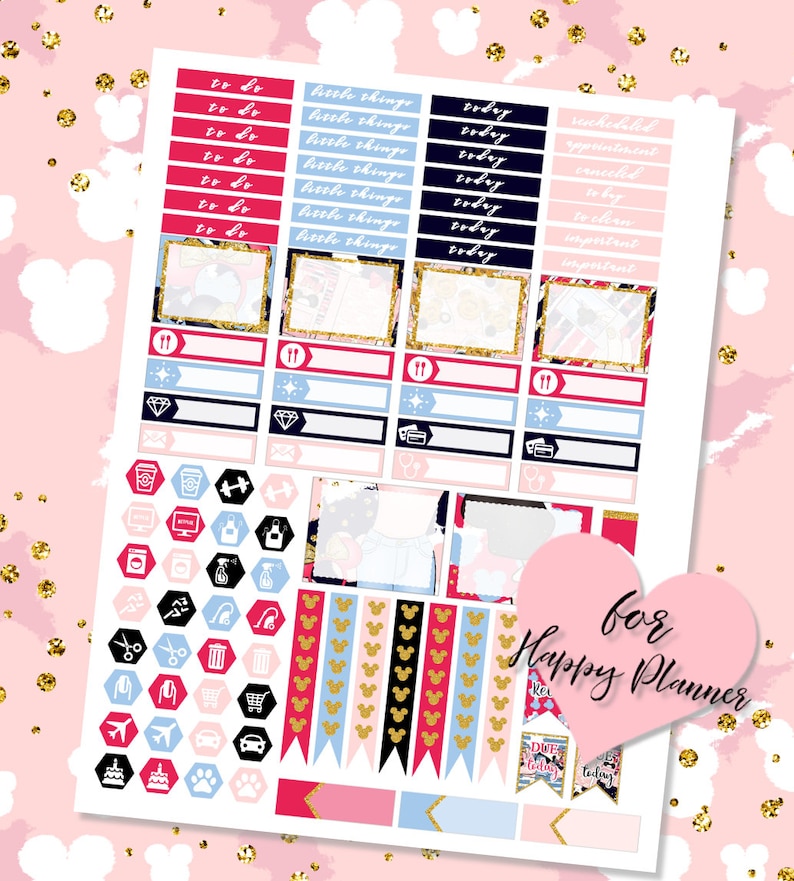 MAGICAL HAPPY PLANNER Kit, Disney Planner Stickers, Sticker Printable ...