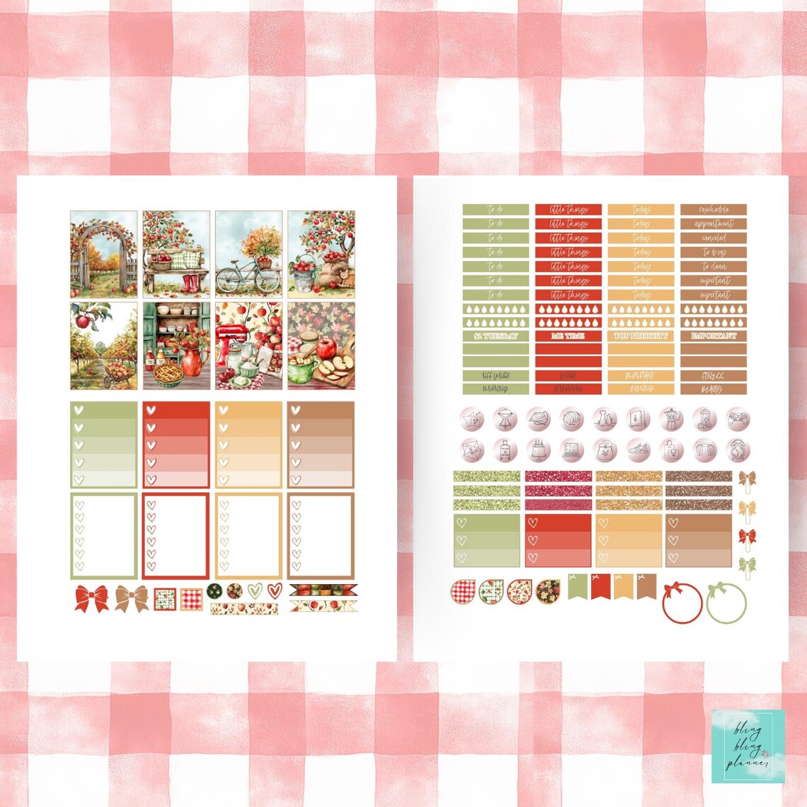 Apple Spice Fall Autumn Printable Erin Condren Planner Sticker, EC ...