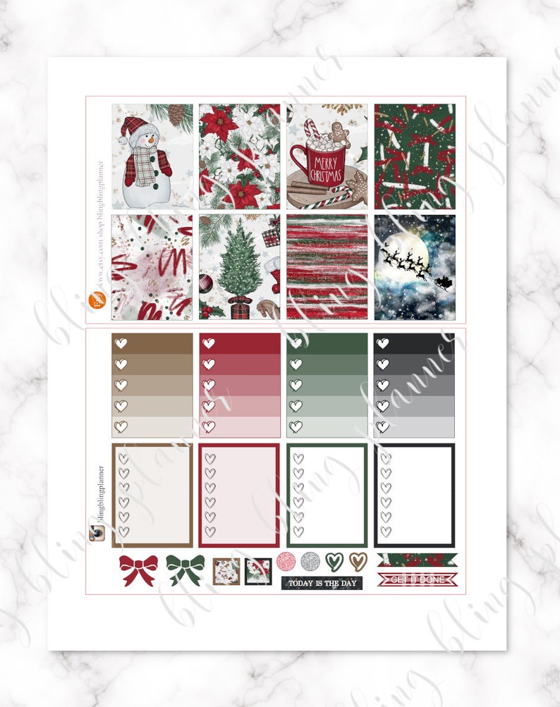 SNOWMEN PRINTABLE PLANNER Stickers, Christmas Printable Sticker ...