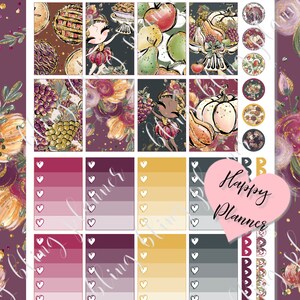 HAPPY PLANNER FALL Planner Sticker, Thanksgiving Printable Planner ...