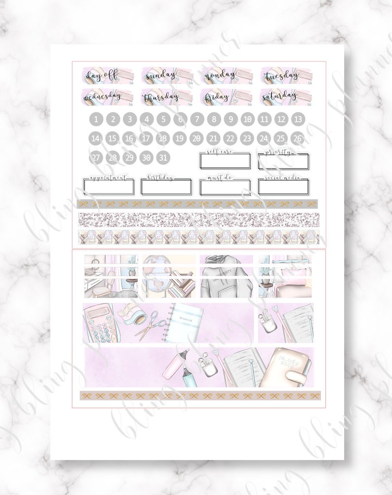 BACK TO SCHOOL Planner Stickers Back to College Planner | Etsy