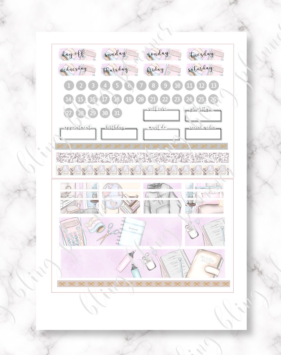 BACK TO SCHOOL Planner Stickers Back to College Planner - Etsy