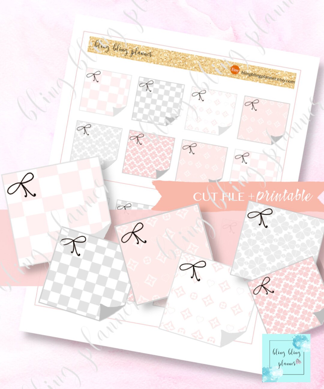 MEMO PAD PLANNER Stickers, Printable Box Stickers, Printable Memo ...