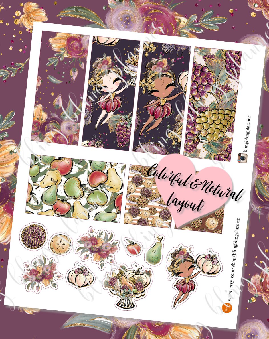 PRINTABLE FALL PLANNER Sticker Thanksgiving Planner Stickers - Etsy