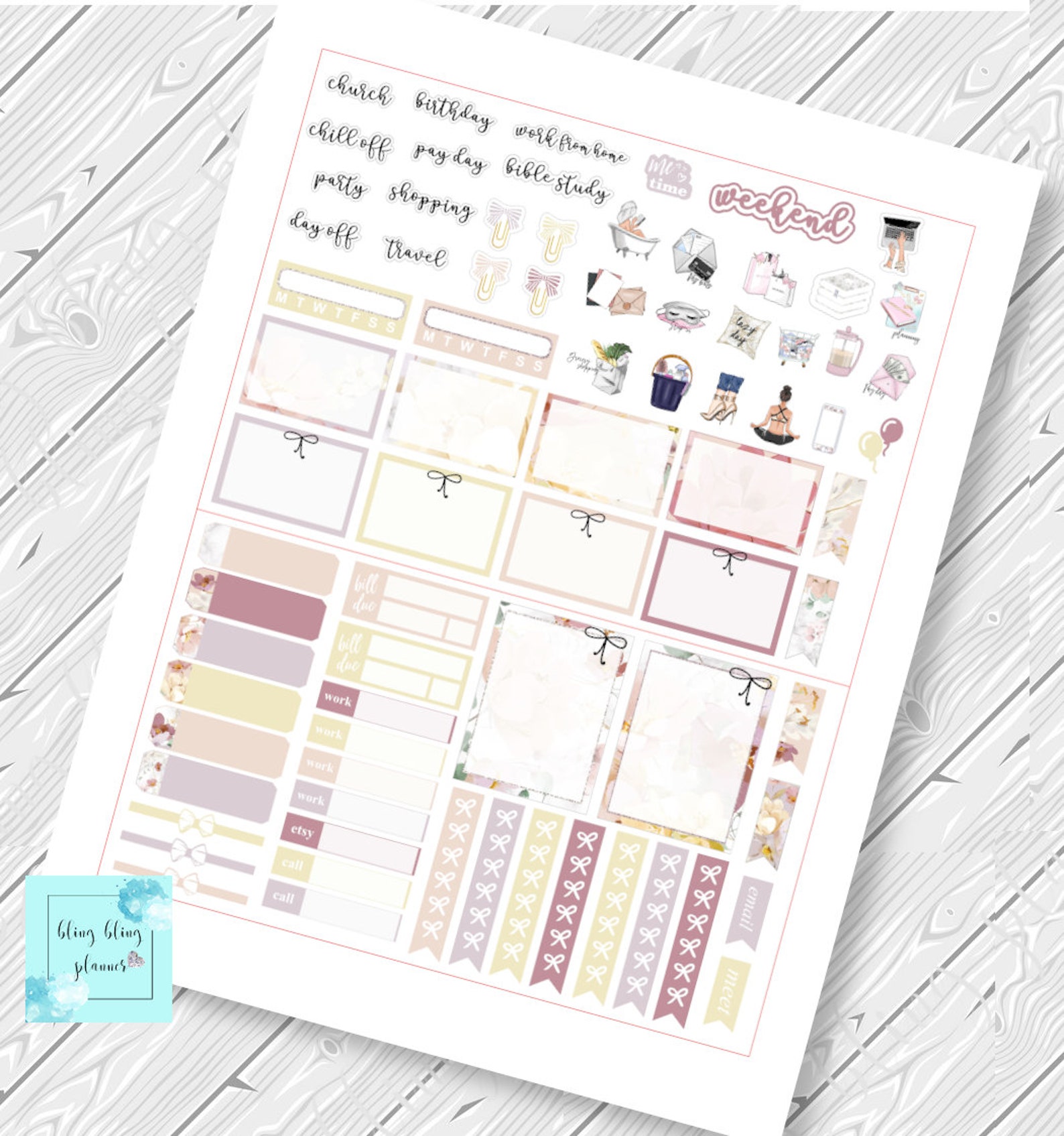 MAY MONTHLY PLANNER Kit Printable Flower Weekly Sticker Kit - Etsy