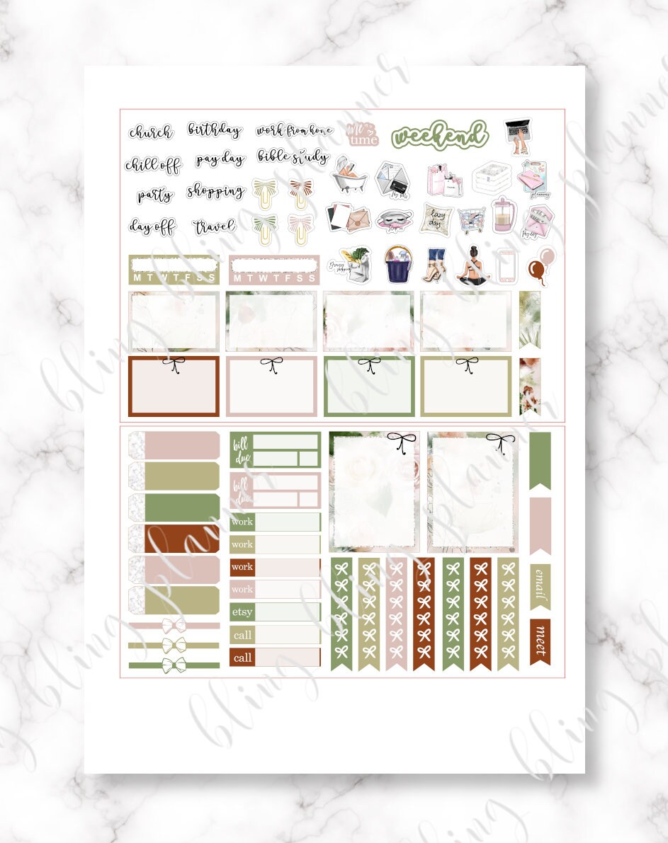 SPRING FLORAL PRINTABLE Planner Sticker, Spring Printable Weekly Kit ...