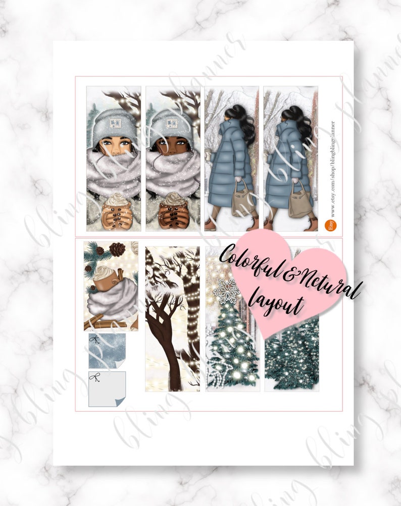 WINTER PRINTABLE PLANNER Stickers Snow Printable Stickers | Etsy