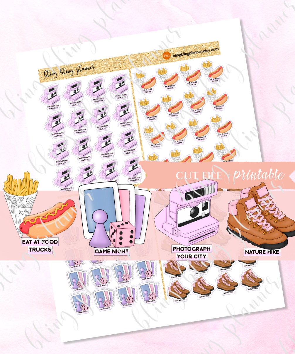 SPRING BUCKET LIST Stickers Printable Spring Bucket Stickers - Etsy