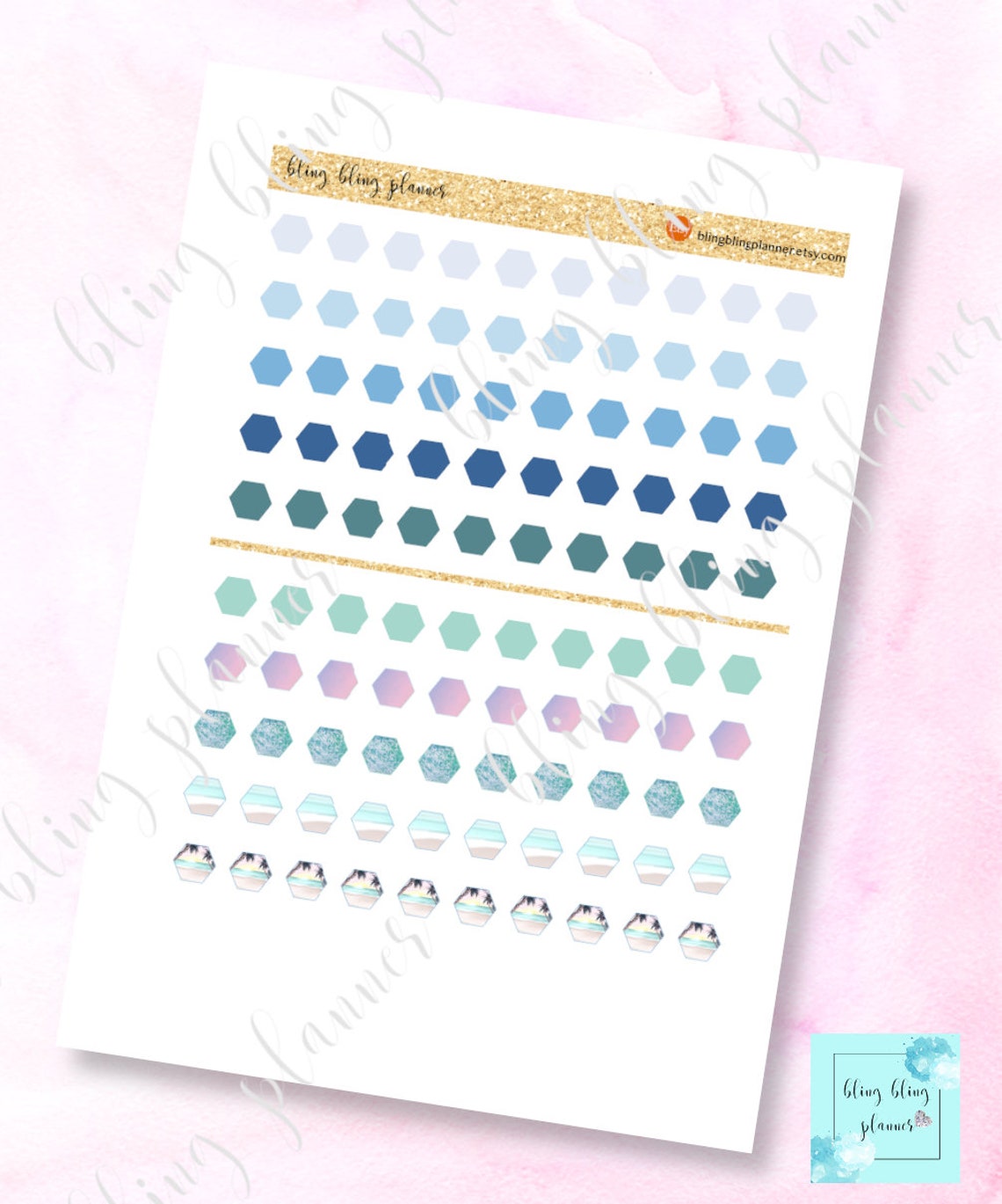 HEXAGON PRINTABLE Planner STICKERS Printable Hexagon - Etsy
