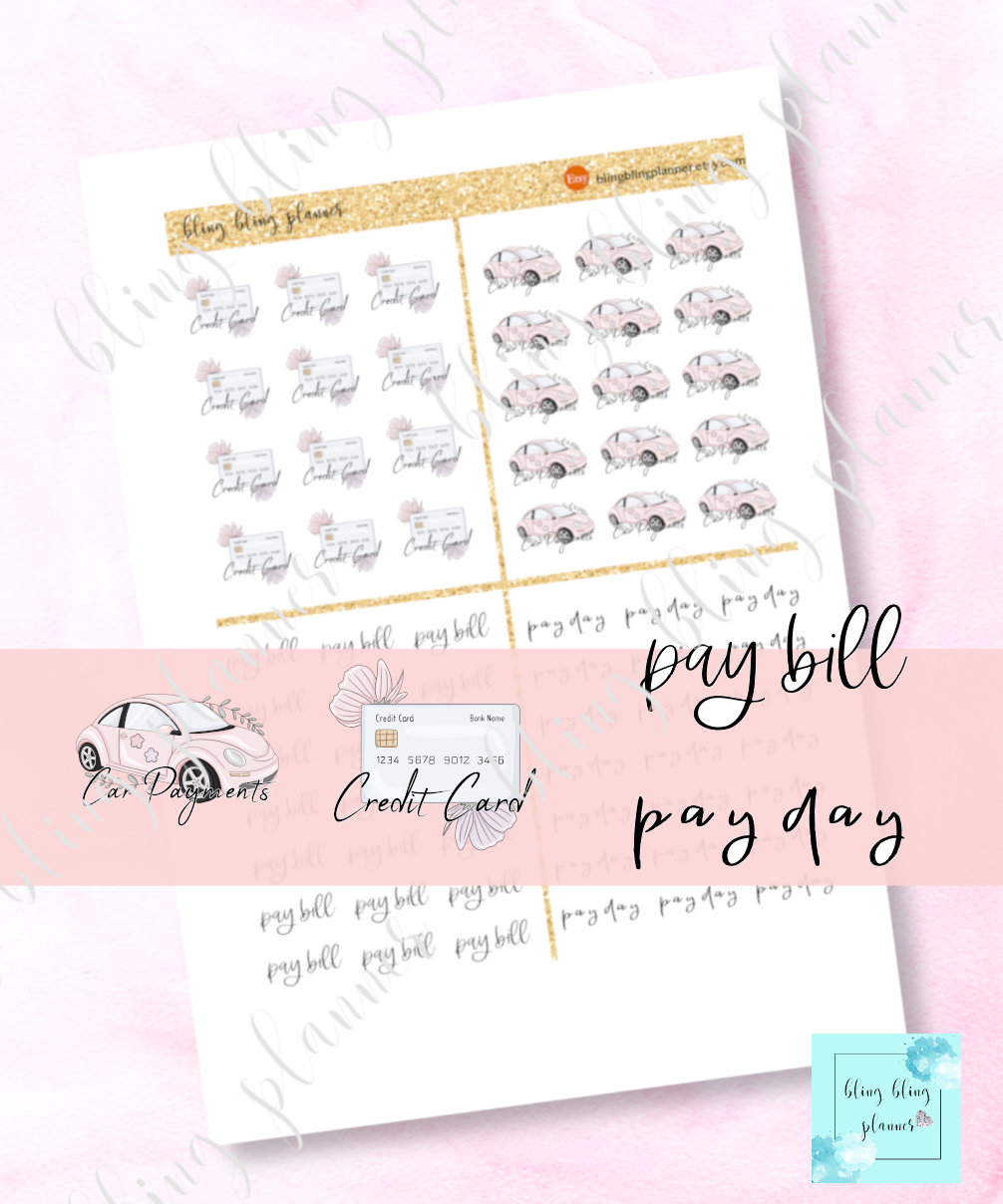 BILLS PRINTABLE Stickers Printable Bills Stickers Water Bill - Etsy