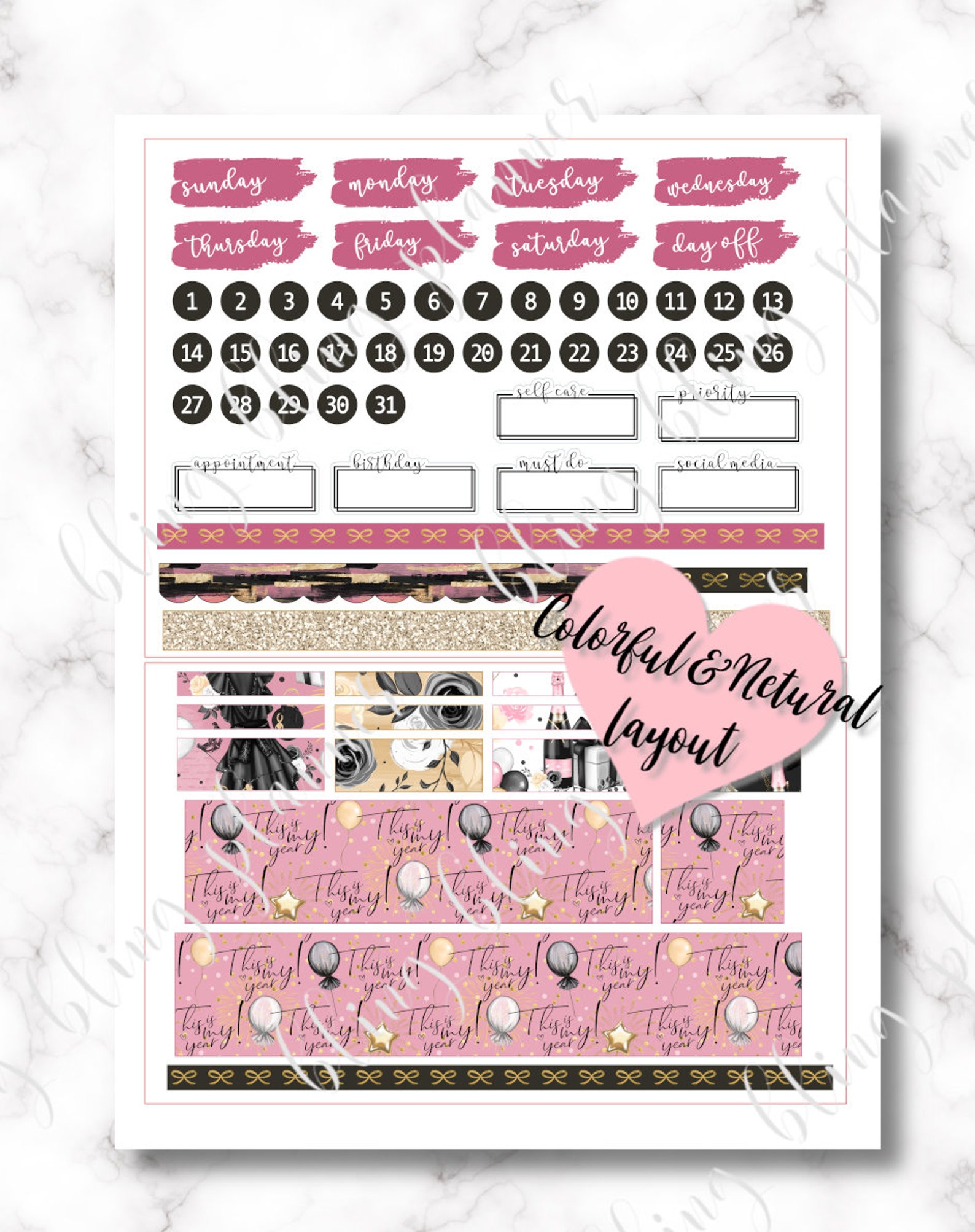 NEW YEAR PLANNER Stickers Printable New Year Planner | Etsy