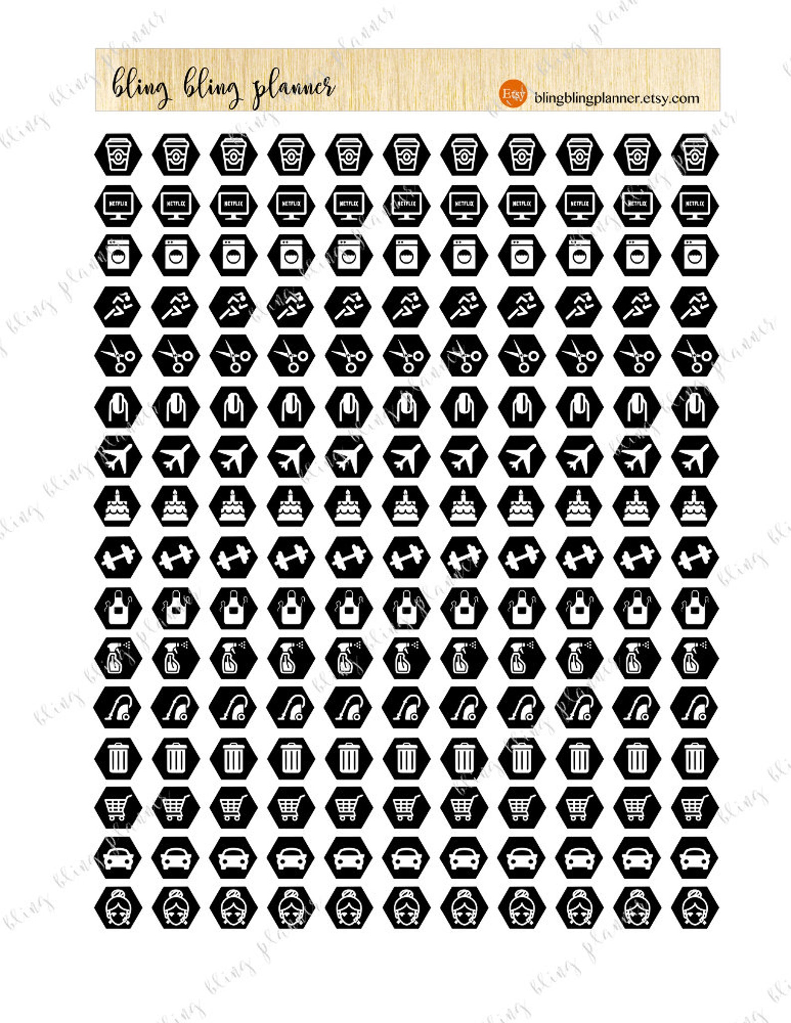 FUNCTIONAL ICON FOIL Ready Stickers, Foil Printable Stickers ...
