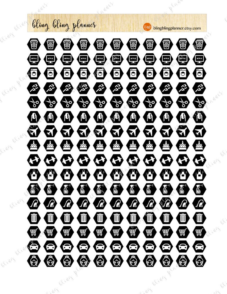 FUNCTIONAL ICON FOIL Ready Stickers, Foil Printable Stickers ...