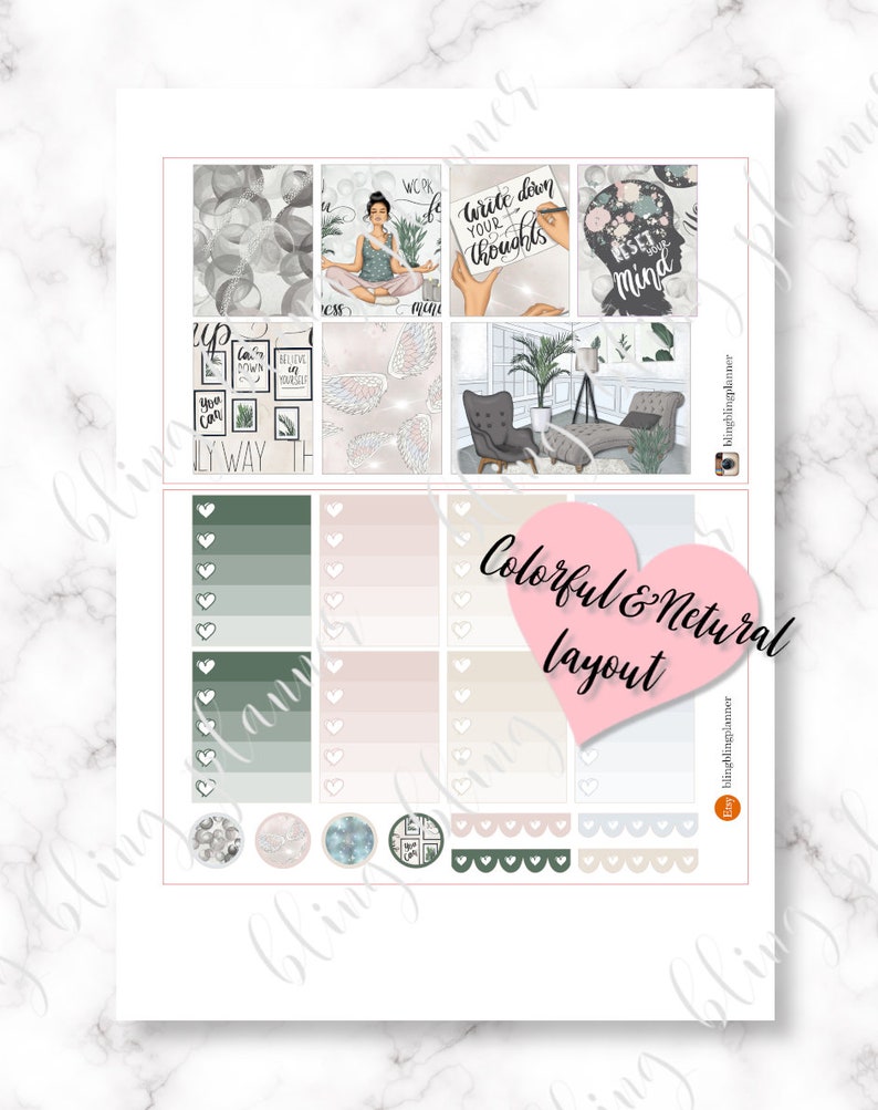 MINDFULNESS PLANNER STICKERS Relax at Home Printable Planner - Etsy