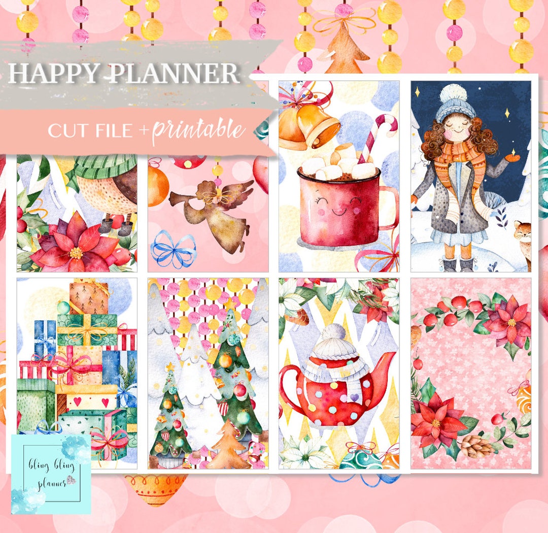 WINTER HOLIDAY STICKERS, Happy Planner Christmas Stickers, Cute ...