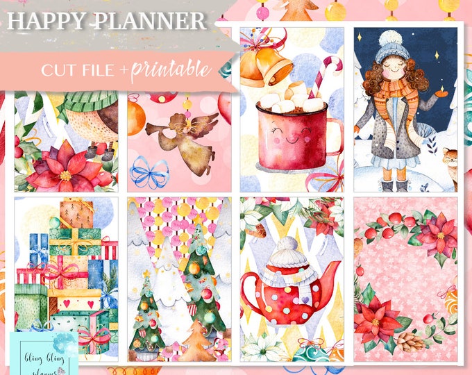 WINTER HOLIDAY STICKERS, Happy Planner Christmas Stickers, Cute ...
