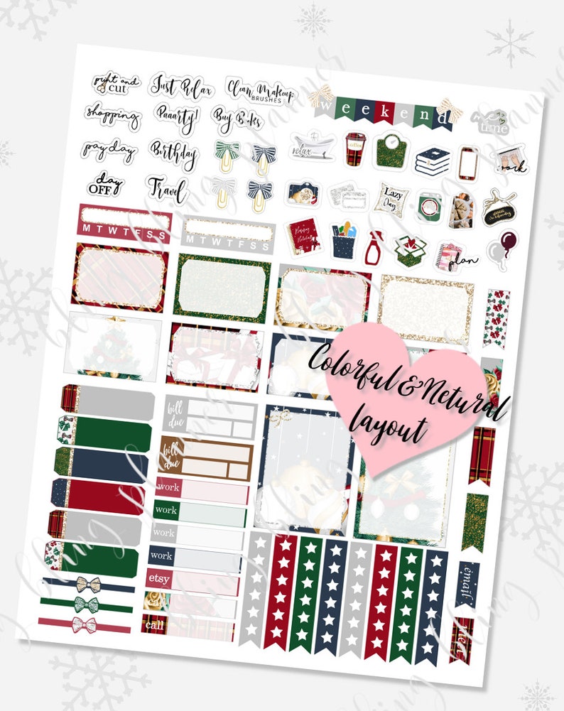 HOLIDAY PLANNER STICKERS Printable Christmas Planner - Etsy