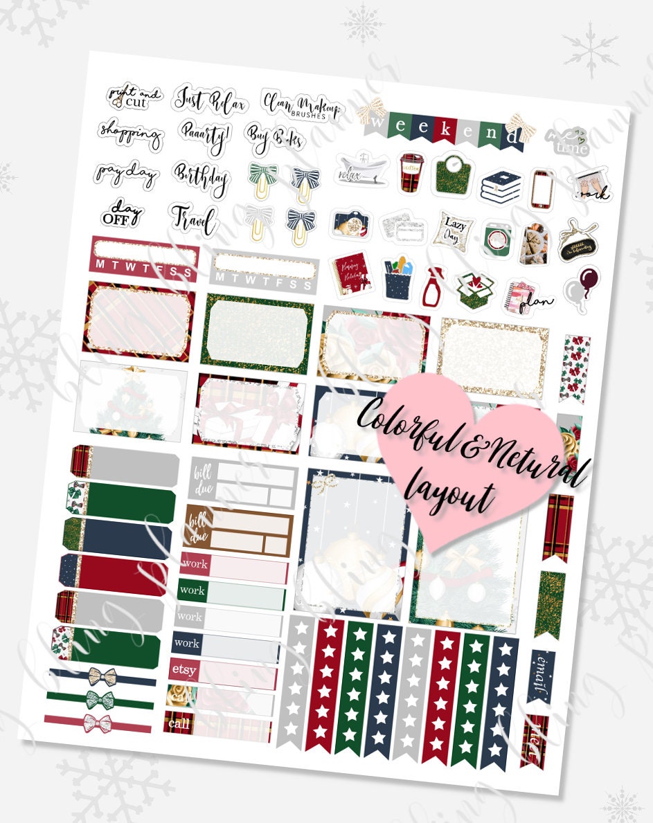 HOLIDAY PLANNER STICKERS Printable Christmas Planner - Etsy