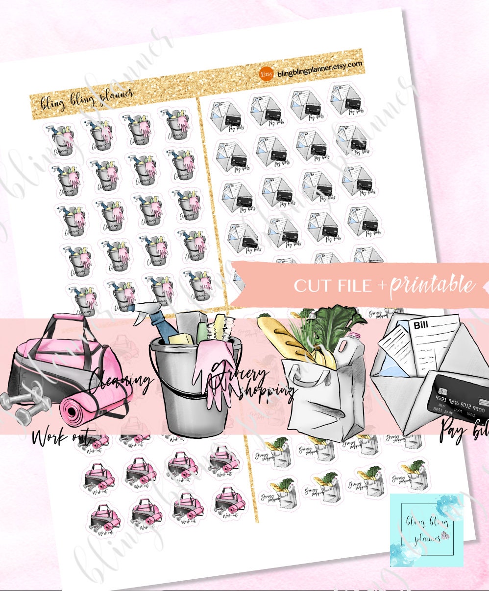 PLANNING FUNCTIONAL STICKERS Pay Day Printable Stickers Work - Etsy