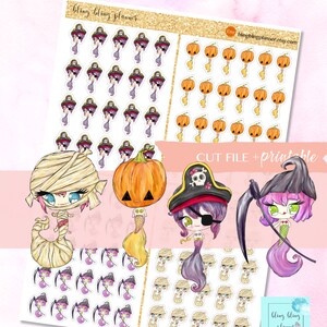 PRINTABLE HALLOWEEN Stickers, Cute Halloween Deco, Printable Stickers ...