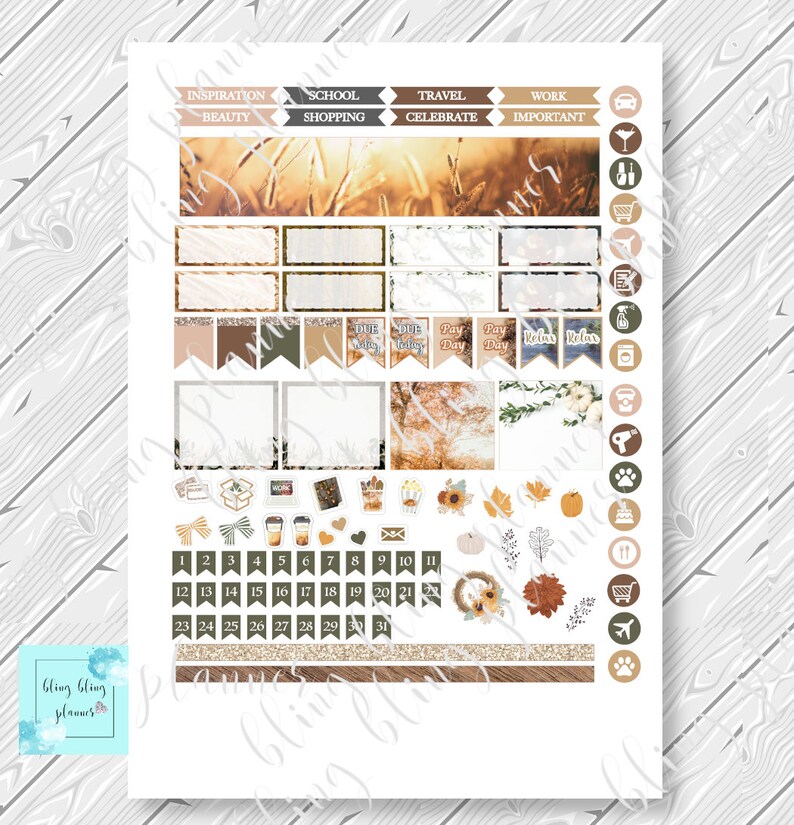 NOVEMBER MONTHLY KIT Printable November Monthly View Fall - Etsy